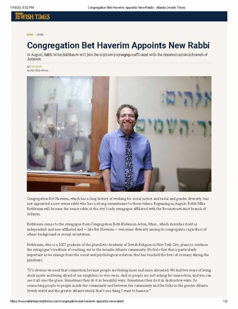 In the News | Academy for Jewish Religion